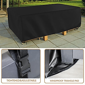 HREFEU Patio Furniture Set Cover Outdoor Sectional Sofa Set Covers 98" L x 78" W x 28" H(inches) Outdoor Table and Chair Set Covers Water Resistant Large