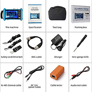 IP Camera Tester CCTV Tester, Koolertron 7 Inch IPS Touch Screen H.265 4K AHD, TVI, CVI & CVBS Analog Camera RJ45 Cable TDR Tester with PoE/IP Discovery/8G TF Card/4K HDMI in & Out/Built in WiFi