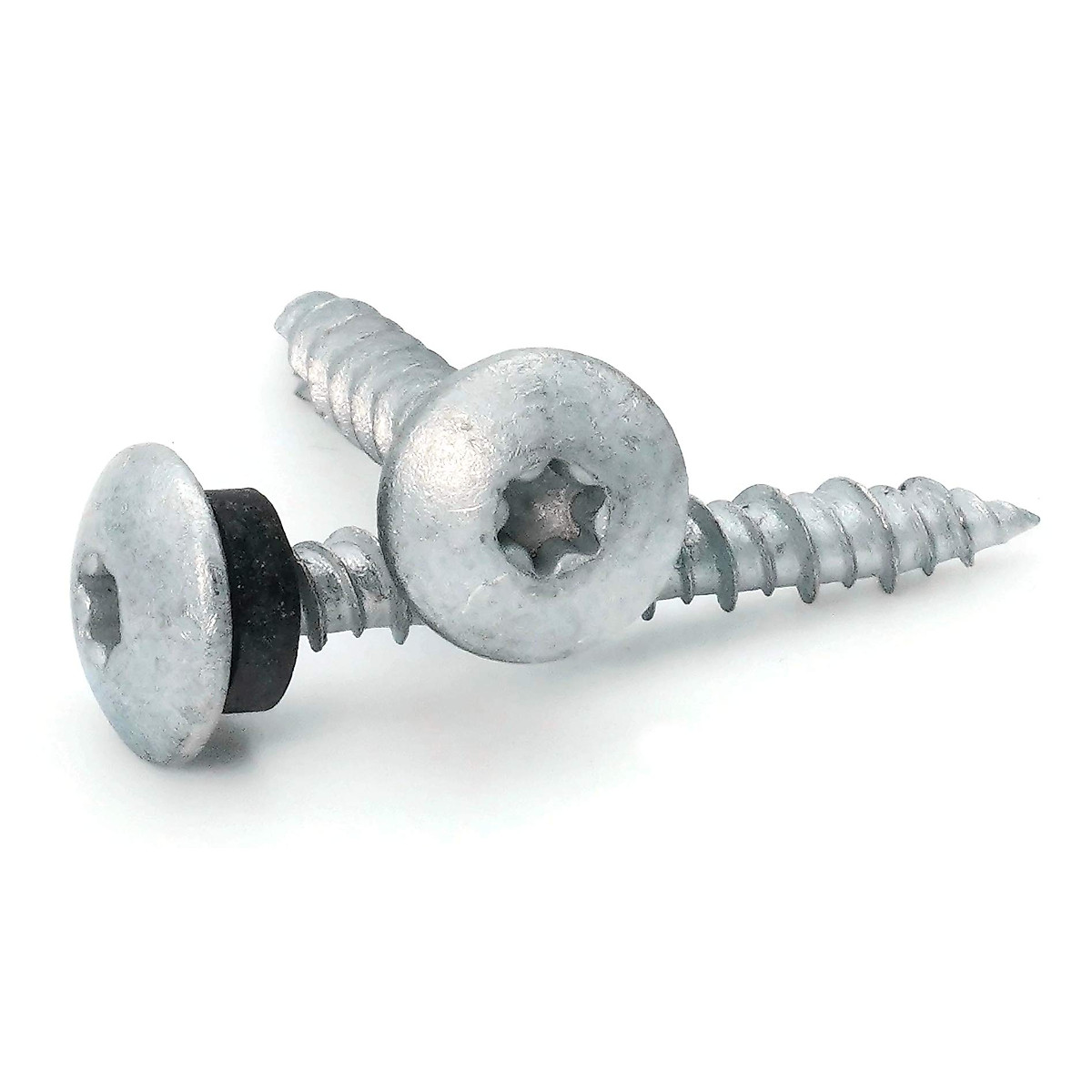 Low Profile Mechanical Galvanized Roofing Screws - #10 x 1" Qty 100