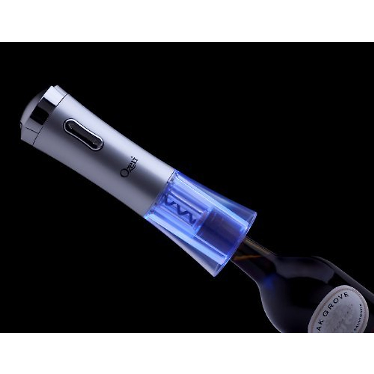 Ozeri Nouveaux Electric Wine Opener with Removable Free Foil Cutter, Refined Silver