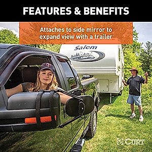 CURT 20002 5 x 7-1/2-Inch Universal Strap-On Adjustable Extendable Towing Mirror