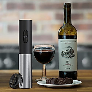 COKUNST Electric Wine Bottle Openers , Reusable Wine Corkscrew Opener with Foil Cutter, Battery Operated Stainless Steel Wine Remover for Home Kitchen Party Bar Restaurant