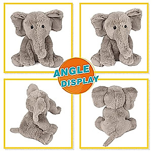 Easfan Elephant Stuffed Animal Adorable Cuddly Soft Plush Toy Adorable Room Decoration Elephant Stuff Birthday Holiday for Kids Boys Girls Gray, 10''