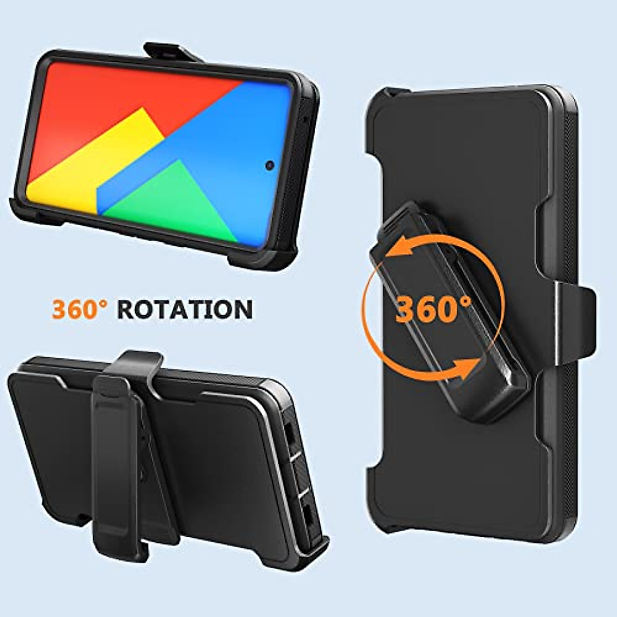 NIFFPD Designed for Google Pixel 7 Pro Case with Belt Clip & Kickstand, Full-Body Triple Layers Rugged Case for Pixel 7 pro 5G 6.7 inch Phone (Black)