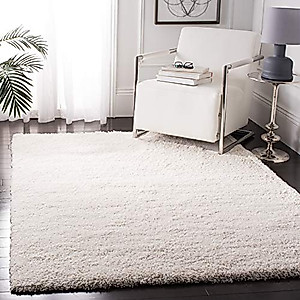SAFAVIEH Royal Shag Collection Area Rug - 8' x 10', Cream, 2-inch Thick Ideal for High Traffic Areas in Living Room, Bedroom (RYG115A)