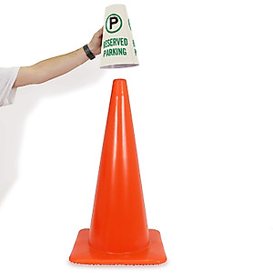 SmartSign “Reserved Parking” Bright Reflective Cone Message Sleeve, [Cone Not Included]