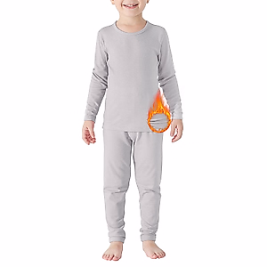 Boy's Thermal Underwear Warm Baby Long Johns Sets Toddler Winter Clothers Ski Thermal Underwears Light Grey (90) /2T