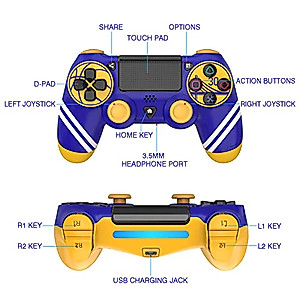 Akvwj P4 Controller Wireless Remote Compatible with Playstation 4/Slim/Pro with Dual Vibration/6-Axis Motion Sensor/Audio Collector's Basketball Elements