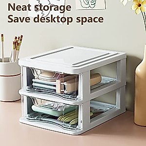 Walbest Sundries Storage Box Drawer Type Sundries Storage Box Container Save Space Dustproof White Triple Layer
