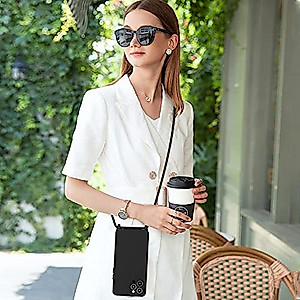 blaspins Crossbody Strap Phone Case for iPhone 13 Pro Max, Adjustable Rope, Belt Neck Lanyard, String Detach Lanyard, Drop Proof Sturdy, Wrist Hand Free Protective Cover 6.7 inch 13 Pro Max - Black