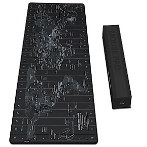 Anpollo Extended Speed Gaming Mouse Pad Large Size 35.4 X 15.7X 0.12inches Desk Mat Mousepad with Personalized Design - World Map