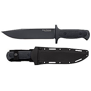 Cold Steel Drop Forged Survivalist 8" 52100 High-Carbon Steel Clip Point Fixed Blade EDC Tactical Hunting Utility Knife, 5" Ergonomic Handle, Weather-Resistant Secure-Ex Sheath