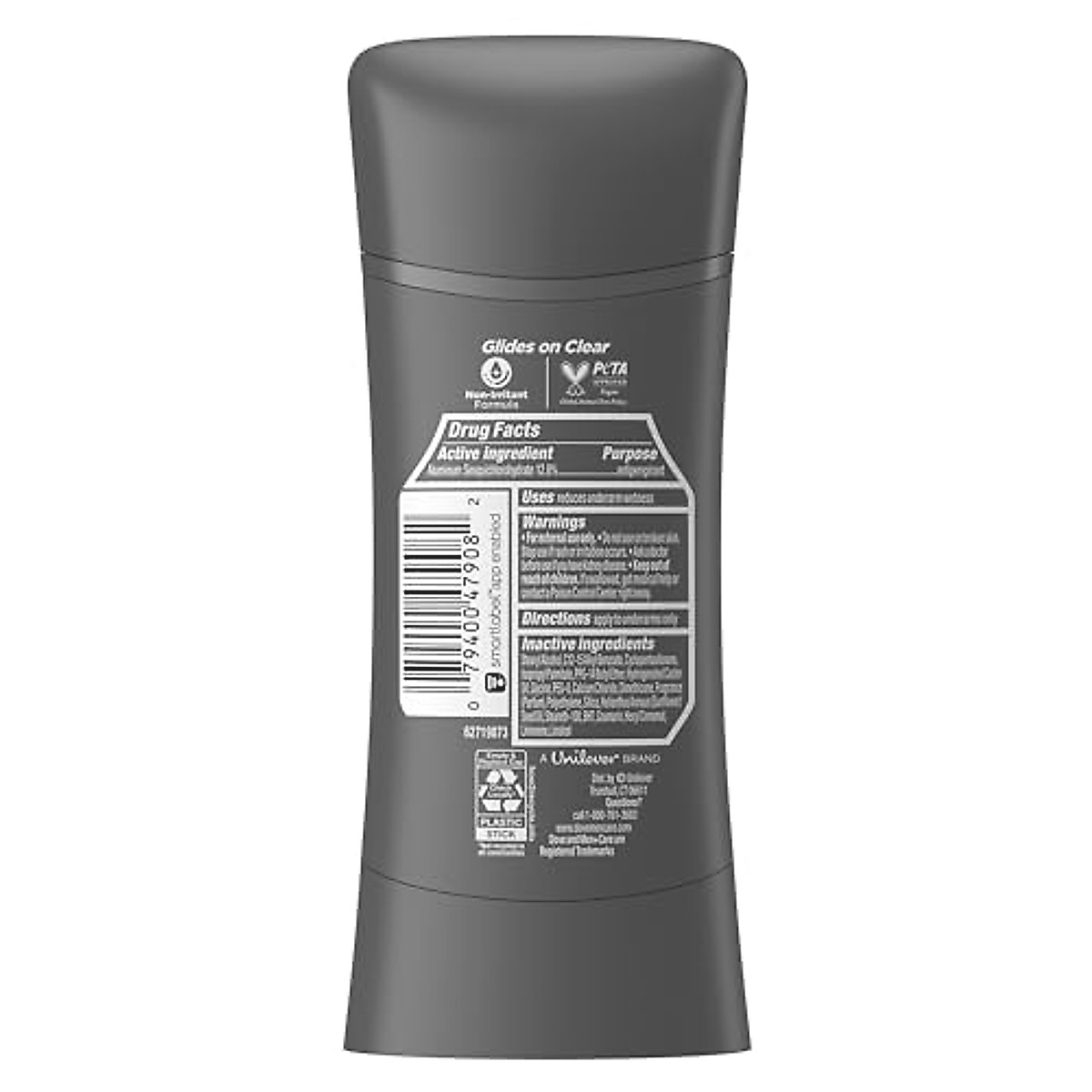 Dove Men+Care Antiperspirant Stick Sandalwood + Amber 4 Count 72H Protection with a Plant-Based Moisturizer 2.6 oz