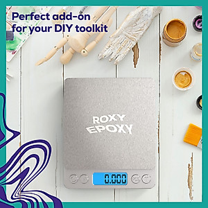 Roxy Epoxy Digital Mini Gram Weighing Scale with Backlit LCD Display - Portable Pocket Sized Electronic Measurement Device for Jewelry, Food Items, Epoxy Resin