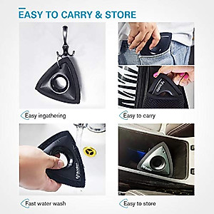 Analan Mini Pet Hair Remover for Car Detailing Supplies, Carpet Dog Hair Remover for Car Interior, Triangle Dog Hair Remover for Auto Detailing, Couch, Furniture, Lint, Carpet (Sun Orange)