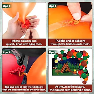 Vansolinne Camping Party Decorations Camping Adventure Happy Camper Night Forest Campfire Tent Scene Backdrop Banner & Balloons Garland Kit, Theme Birthday Classroom Decor Background Photo Props