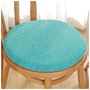 LUYAJYI Round Seat Cushion, Memory Foam Round Chair Cushion, Removable Non-Slip Soft Stool Cushion for Dining Chair Office Car Chair Cushions (Color: Turquoise Blue, Size: 45cm)