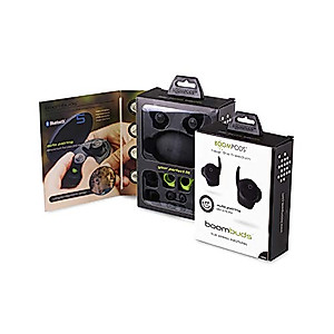 BoomPods Boombuds True Wireless Earbuds - Best Sports Headphones, Bluetooth, Magnetic Charging Case, Water/Sweat Resistant IPX 4, Instant Connect TWS.