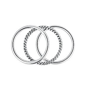 SILBERTALE 925 Sterling Silver Stacking Minimalist Midi Above Knuckle Pinky Finger Rings Bands 3pcs Set Size 2.5