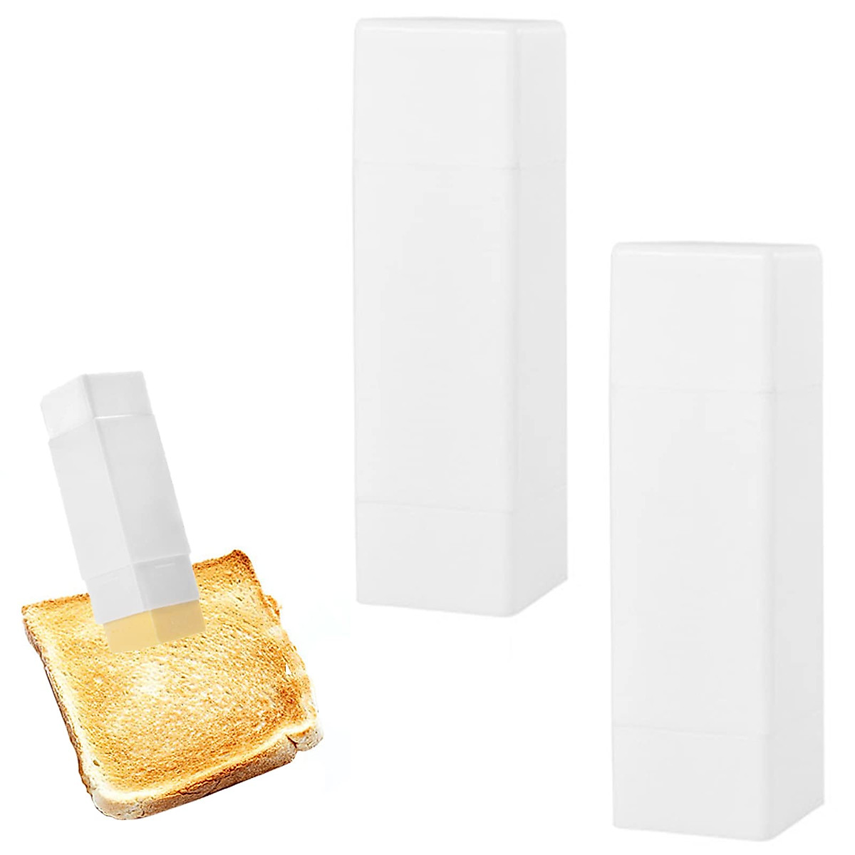 2Pcs Butter Stick Holder Plastic Sticks Butter Keeper Butter Dispenser Stick Corn Butter Holder Stick Butter Container Cake Butter Dispenser to Spread Butter on Cookware, Baking Dishes Toast Waffles