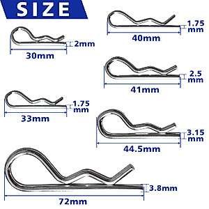 Hitch Pins Clip Pins 190Pcs, Linch and PTO Pins for Trailers Tractors Trucks Towing Mowing, Farm Equipment, Snow Plows, Lawnmowers Garage, Heavy Duty Trailers Accessories Tractor Attachments