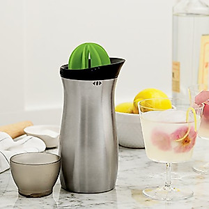 Tovolo Cocktail Shaker Stainless Steel (24 oz.) - Built-In Citrus Reamer, Strainer, & Jigger / Gadget for Bar Cart, Bartending, Home Bar, Mixology, Kitchen, & Gifting