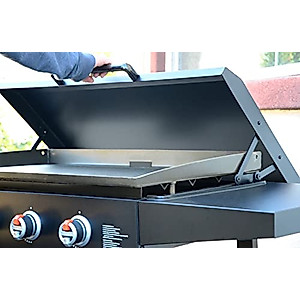 Jforest Blackstone Push-Pull Griddle Cover Lid with Bakelite Handle, Powder Coated Steel, Blackstone Griddle Cover, Matte Black (36 inch (Model #1984 Friendly))