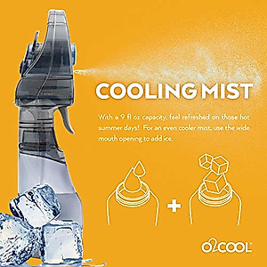 O2COOL Deluxe Handheld Battery Powered Water Misting Fan (Grey)