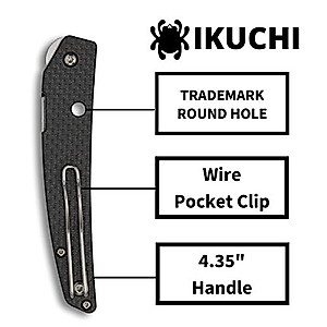 Spyderco Ikuchi Flipper Folding Utility Pocket Knife with 3.26" CPM S30V Stainless Steel Blade and Carbon Fiber G-10 Laminate Handle - PlainEdge - C242CFP