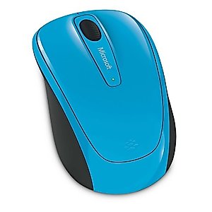 Microsoft 3500 Wireless Mobile Mouse - Cyan Blue .Comfortable design, Right/Left Hand Use, Wireless, USB 2.0 with Nano transceiver for PC/Laptop/Desktop, works with Mac/Windows Computers