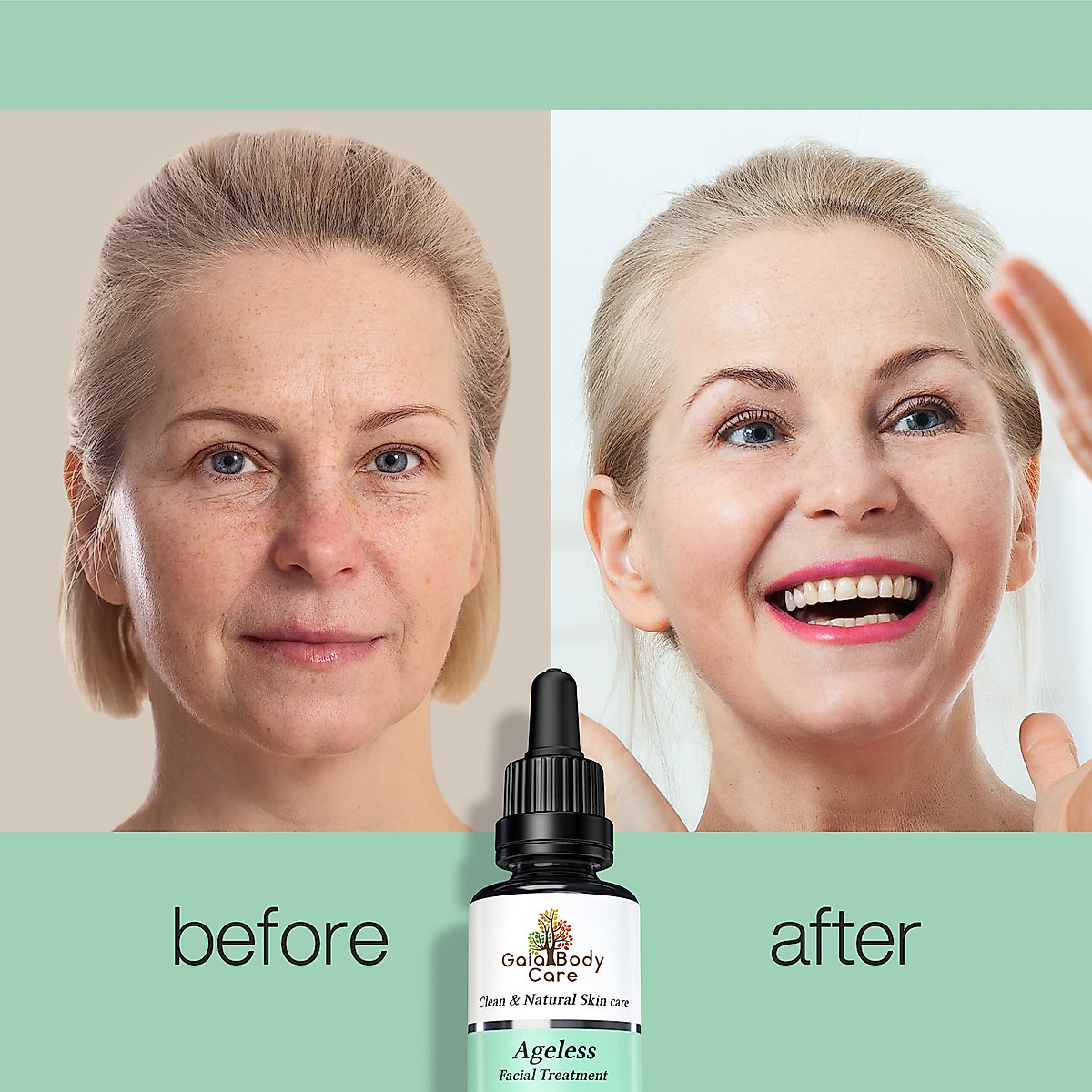 Gaia Body Care 5% Bakuchiol Oil Organic - (1ounce) - Anti Aging, Antiwrinkle, Reduces Fine Lines, Smooths Skin, Hydrates - Plant Based Bakuchiol Serum - Best Retinol Alternative Facial Oil (Rose)