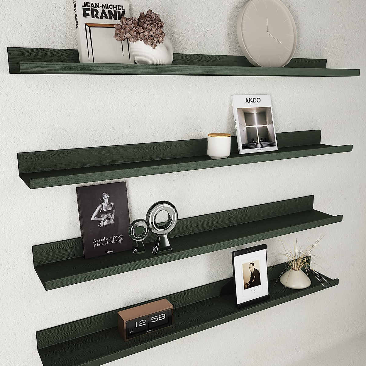 CRE8TIVE Dark Green Wood Contact Paper for Cabinets Faux Wood Wallpaper Peel and Stick Wood Grain Contact Paper Self Adhesive Removable Wood Vinyl Wrap for Bedroom Countertops Lockers Shelves 12"x80"