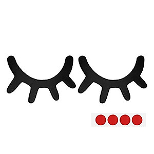 Sleepy Eyes Wall Decor, Eyelash Wall Decoration Wooden Eyelash Wall Stickers Wooden Decal Props for Christmas Decor Nursery Baby Room Kids' Bedroom Wall Art (Black)