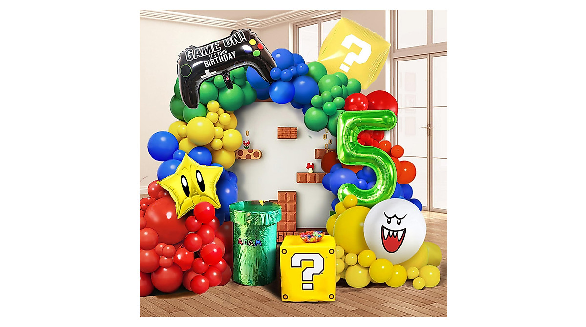 Mario Inspired Balloon Arch Kit - 134PCS Super Bros Party