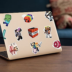 Stickers for Minecraft Party Supplies Kids Teens Boys Party Favors Toys Water Bottle Stickers Vinyl Waterproof Laptop Stickers B