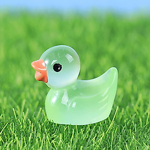10Pcs Blue Miniature Duck Miniature Animal Figures, Lovely Ornaments, Ornament for Present for Home Decoration