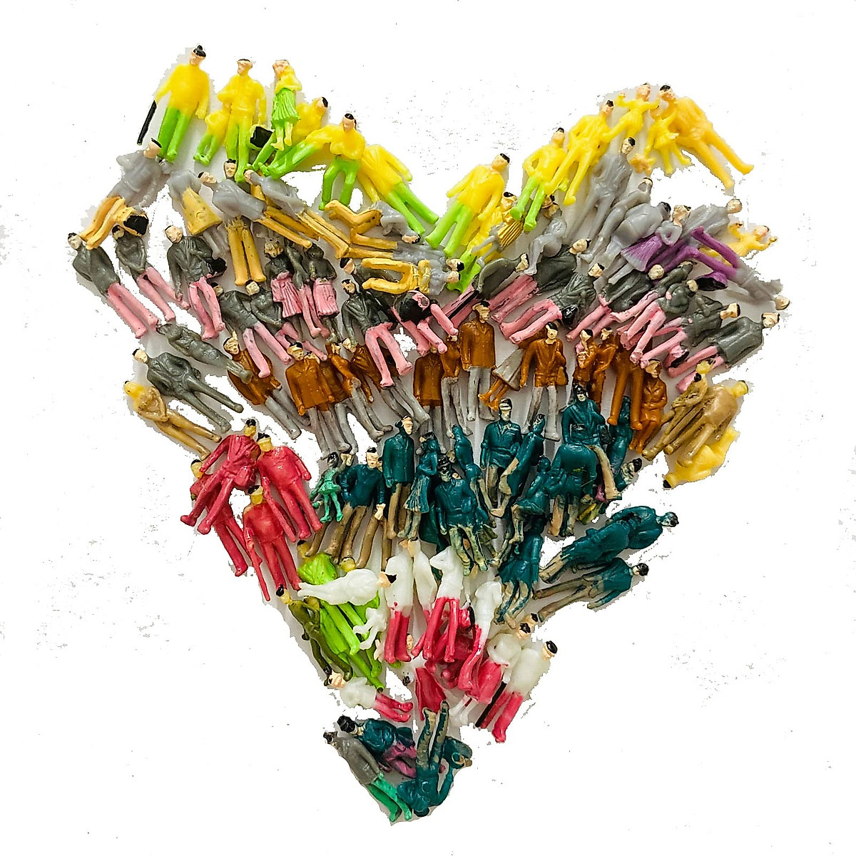 1:100 HO Scale Models People Set, Xafissy 100PCS Tiny People Model People DIY Resin Colorful Painted Mixed Seated and Standing People Figures Models for Miniature Scenes