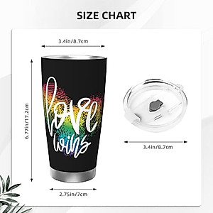 SDERDZSE Lgbtq Pride Month Rainbow Gay Tumbler 20oz Coffee Cup Insulated Tumblers Stainless Steel Tumbler With Lid Coffee Travel Mug For Home Outdoor