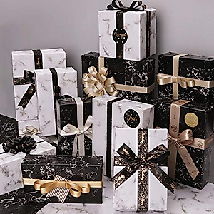 WRAPAHOLIC Wrapping Paper Roll - Marble Reversible for Birthday, Holiday, Wedding, Baby Shower - 4 Rolls - 30 inch X 120 inch Per Roll