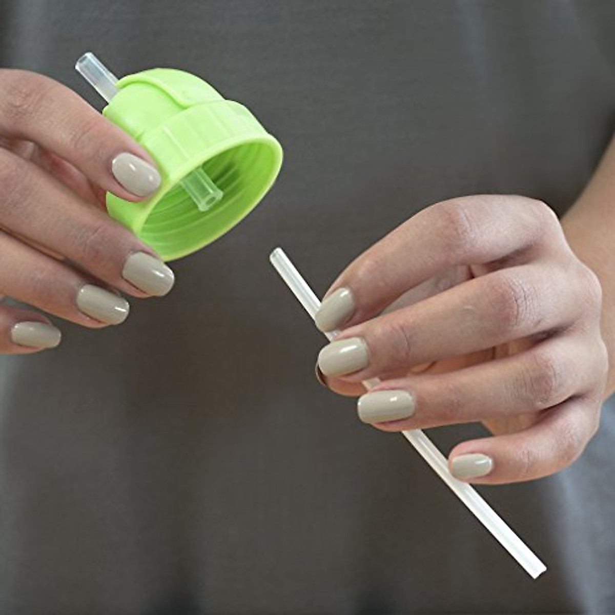 green sprouts Straw Bottle | Silicone straw promotes healthy oral development | Flip-cap locks to prevent spills, 2 straw drinking options: traditional & tilted, Dishwasher safe