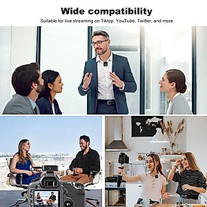 Probox BT08 Wireless Lavalier Microphone with Noise Cancellation, 650ft Transmission Range, 20H Battery Life, Compact All-in-One Lapel Microphone System for DSLR Camera/iPhone/Android/PC/Streaming