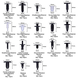 Car Retainer Clips, 415pcs Plastic Fasteners Kit with Fastener Remover, 18 Most Popular Sizes Auto Push Pin Rivets Set for Toyota, GM, Ford, Honda, Acura, Chrysler