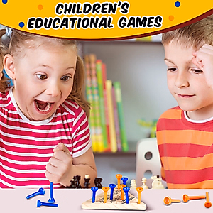 6 Packs Wooden Triangle Peg Games Triangle Wooden Board Game Family Board Game Wooden Strategy Toy Travel Games for Teens People Funny Learning Puzzles