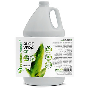 Premium Nature Pure Aloe Vera Gel For Face & Dry Skin, Sunburn Relief, Aloe Vera Gel for Skin Moisturizer Aloe Vera Gel from Aloe Vera Plant Aloe Vera Gel for Hair Aloe Gel 1 Gallon