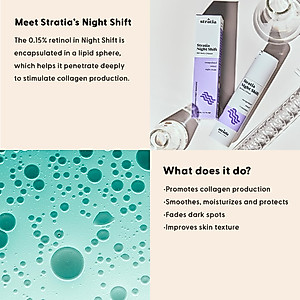 Stratia Night Shift - Age-Defying Night Cream with Encapsulated Retinol - Formulated for All Skin Types, 1.7 Fl Oz