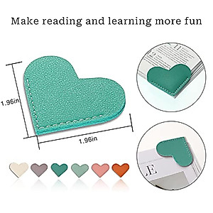 Leather Heart Bookmark,Bookmarks for Women,Portable Book Marks Women Gift,Book Accessories for Reading Lover,Cute Handmade Book Reading Gift for Book Lovers 6pcs