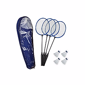 Poolmaster 72862 Backyard, Swimming Pool, Water or Lawn Badminton Set, (Includes 4 Rackets and 4 Birdies) , Blue