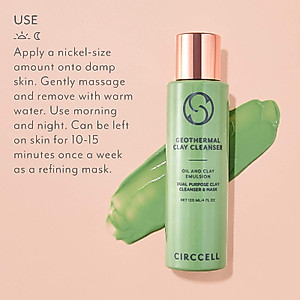 CIRCCELL Geothermal Clay Cleanser – Hydrating Facial Cleanser - Arctic Clay and Essential Oils Deep Clean & Detox Skin – Hydrating Clay Face Wash or Mask for All Skin Types