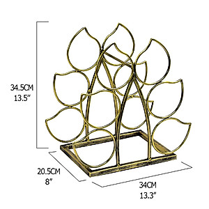 LushAccents Countertop Wine Rack - 7 Bottle Freestanding Modern Silver Metal Small Wine Rack - 3 Tier Tabletop Wine Holder Stand for Countertop, Pantry, Cabinet, Wine Bottle Storage