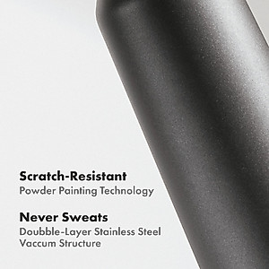 WOKY TIKO 17oz Titanium Ceramic Tumbler - Double-Layer Stainless Steel Insulated Water Bottle, Vacuum Structure Design with Titanium Lid & Silicon Carry Strap - Perfect for Gym, Travel & Everyday Use